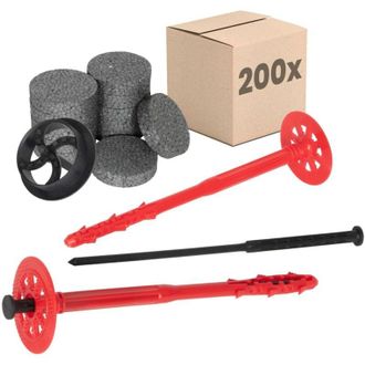 Protektor Protektor D&auml;mmstoffd&uuml;bel Optimierte - Set &Oslash;10x220mm Kunststoffnagel (200 St + 200 Rond. + 1 Fr&auml;ser)
