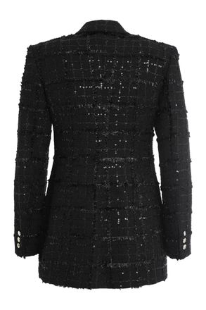 Alessandra Rich Womens Double-Breasted Black Jacket Polyamide Blazers