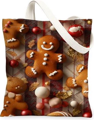 Generic Sacs fourre-tout en toile de pain d&eacute;pices, sacs d&eacute;picerie r&eacute;utilisables, l&eacute;gers et lavables avec bandouli&egrave;re pour Shoppi, marron, 13x15 Inch