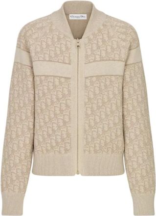 Dior Femme, Pulls, Beige, Taille: 38 FR Blouson Bomber Zipp&eacute; R&eacute;versible