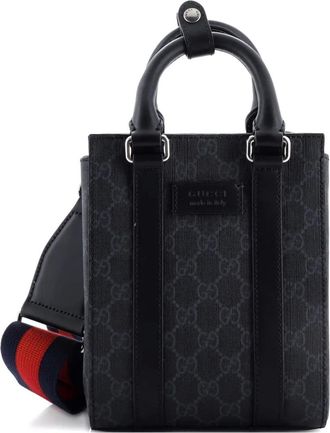 Gucci Convertible Web Open GG Coated Canvas Mini tote bag - Bleu