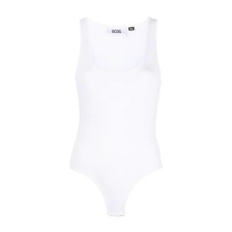 GCDS Wei&szlig;es Casual Body Jersey Bodysuit - - Tops - Damen - Wei&szlig; - L