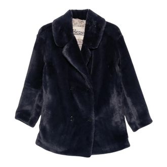 Herno Eco-Pelzmantel mit Biber-Effekt - - Coats - Damen - Blau - XS