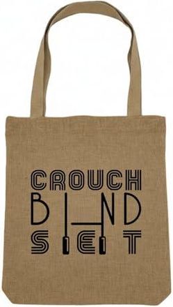 Fabulous Sac Shopping Tote Bag Aspect Lin - Crouch Bind Set Rugby Sport Ballon XV - Sac de Courses Toile Epaisse 360g Beige Naturel Cabas Port&eacute; Epaule Solide I