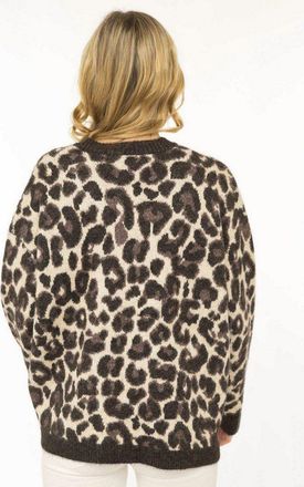 Zwillingsherz Cardigan Leo Love Herzkn&ouml;pfe, Leomuster, unifarbene Kanten, oversize, Logopatch