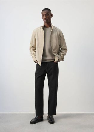 Mango Jean Sammy court coupe carotte black denim - Homme - 38 - MANGO MAN