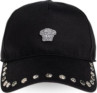 Versace Homme, Accessoires, Noir, Taille: 59 CM Casquette de baseball en coton orn&eacute;e