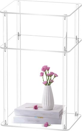 Generico Nachttisch aus Acryl, Nachttisch aus Acryl, schmaler Beistelltisch, Dekoration f&uuml;r Zuhause, 3 transparent, klein und schmal, Heimdekoration P