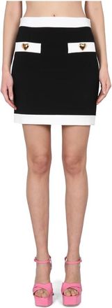 Moschino Femme, Jupes, Noir, Taille: 40 FR Heart Button Skirt