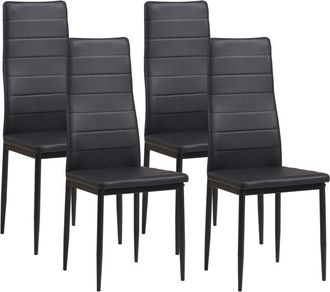 Albatros-Moebel Esszimmerstühle milano 4er Set, Schwarz - Polsterstuhl mit Kunstleder-Bezug, Modernes Stilvolles Design am Esstisch - Küchenstuhl oder Stuhl