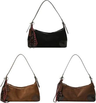 Generic Kexpery Sac &agrave; main en su&eacute;dine synth&eacute;tique de marque Faux Suede pour femme l&eacute;ger et &eacute;l&eacute;gant pour le travail les quotidiennes