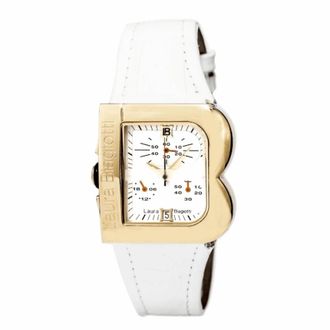 Laura Biagiotti Femme, Accessoires, Jaune, Taille: ONE Size Montre en cuir dor&eacute; pour femme &agrave; quartz
