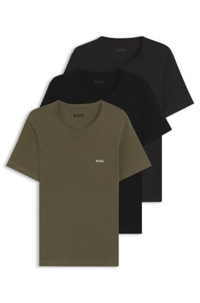 BOSS T-Shirt TShirtRN 3P Classic (Packung, 3-tlg) mit BOSS Stickerei