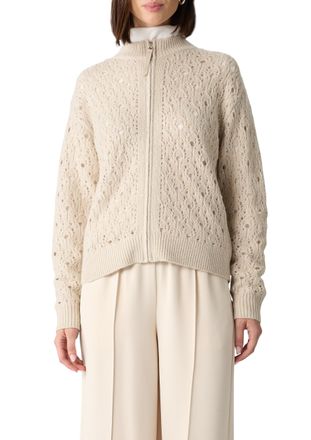 Comma Locker gestrickte Jacke mit dezenten Pailletten