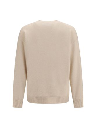 Laneus Mens Cashmere And Silk Crewneck Sweater Panna-Cream Panna/cream