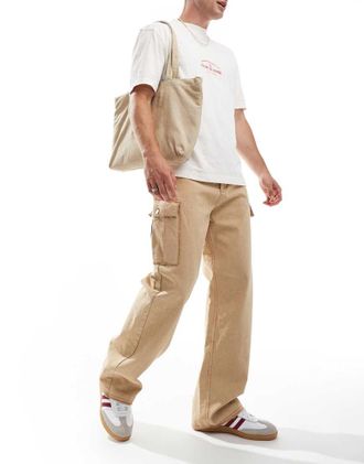 HUGO BOSS HUGO Red x Les Benjamins - Pantalon cargo large - Beige-Neutral