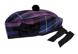 Shyne Kilts U.K SHYNE KILTS UK Pride of Scotland TARTAN 100 % laine Chapeau GLENGARRY &Eacute;cosse Highland Wear (58), violet/noir, 58