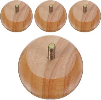 OSALADI VILLFUL 4 St&uuml;ck Massivholz M&ouml;belbeine Rund Unbehandelte Sofabeine Ersatz f&uuml;r Sofa Schrank und Couchtisch Inklusive Montagematerial Vielseitig Lackierb