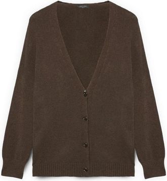 Fiorella Rubino Femme, Pulls, Brun, Taille: 36/38 FR Cardigan en maille col V