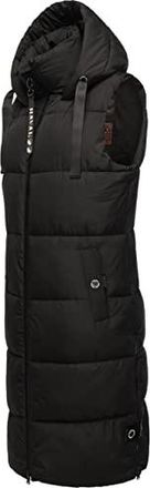 Navahoo Gilet dhiver chaud pour femme avec capuche - Taille XS à XXL, Noir, XL