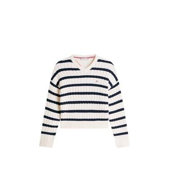 Tommy Hilfiger Pull &agrave; col V torsad&eacute; en coton