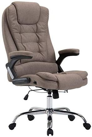 Clp Fauteuil De Bureau Thor XXL en Tissu I Chaise De Bureau Rembourrée Pivotante avec Accoudoirs I Hauteur Réglable I Poids admis Max. 150 kg, Couleur:Tau