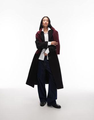 & Other Stories Manteau ceintur&eacute; long en laine - Noir
