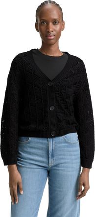 Tom Tailor Damen 1046676 Cardigan Strickjacke, 14482 - Deep Black, XL EU
