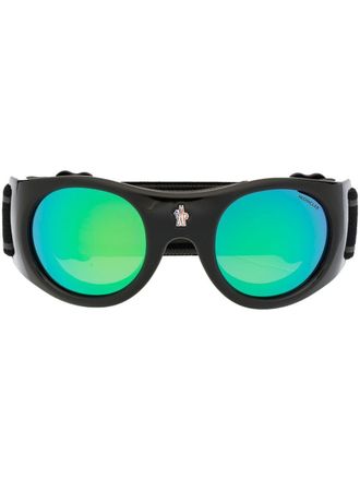 Moncler lunettes de soleil &agrave; monture ronde - Noir