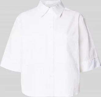 s.Oliver Red Label Boxy Fit Kurzarmbluse aus Baumwoll-Lyocell-Mix