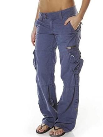 TOMWELL Femme Jeans Cargo Denim Pantalons Multi Poche Stretch Denim Pantalon Taille Skinny Crayon Pantalon Jean Trou&eacute; Pantalons Jeggings Pants Casual R&eacute;tro Z 