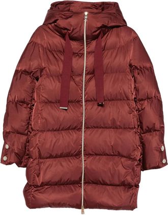 Herno Gesteppter Kapuzenmantel - Rot