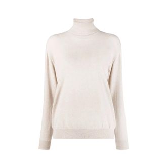 Brunello Cucinelli Pull en cachemire &agrave; col roul&eacute; - Femme - Pulls - Beige - Taille: 36 FR