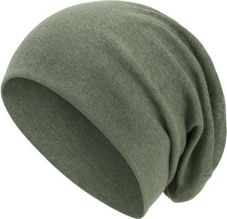 style3 Warme Herbst Winter Slouch Beanie XXL aus atmungsaktivem, feinem und leichten Jersey Unisex M&uuml;tze Winterm&uuml;tze One Size, Farbe:Gr&uuml;n