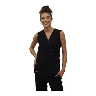 Alessia Santi Elegante Schwarze Abendweste - V-Ausschnitt - - Tops - Damen - Blau - XS