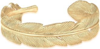 Elli Armbänder - Armband Armreif Bangle Feder Boho 925 Sterling Sil - Gr. 16 CM - in Gold - für Damen