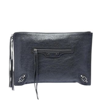 Balenciaga Pre-owned Vintage Clutch - Femme - Pre-owned - Gris - Taille: ONE Size