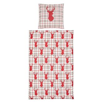 Boltze Kitzb&uuml;hl Bettw&auml;sche beige/rot 2tlg 200x135cm (1 St&uuml;ck)