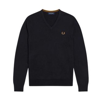 Fred Perry Homme, Pulls, Bleu, Taille: S Pull Classique Col V Style Rebel Fred Perry