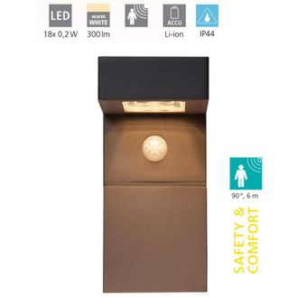 Eglo Lumi&egrave;re murale Baracconi Noir L: 9cm B: 20cm H: 20cm avec capteur Dimmable IP44