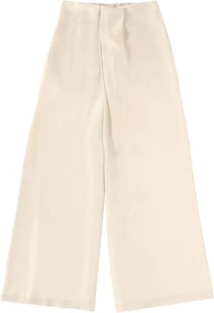 Alysi Femme, Pantalons, Beige, Taille: 36 FR Habotay Drappeggiato Wide Pantalons