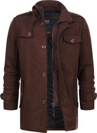 Indicode Herren Brandon Kurzmantel mit Stehkragen | Herrenmantel Wollmantel Mantel M&auml;nner Demitasse, XXL