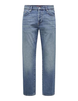 Only & Sons Herren Onsedge Straight Box Tai DNM Mu Otl, Medium Blue Denim, 31 W/30 L