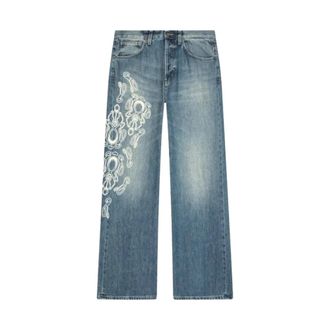 Dondup Weite Denim-Jeans mit Tribal-Stickerei - - Jeans - Damen - Blau - W26