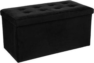 PEGANE Pegane - Coffre/pouf pliable en mdf et polyur&eacute;thane coloris noir - Dim : L76 x l38 x H38 cm