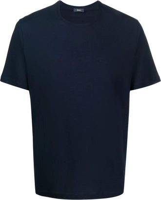 Herno Homme, Tops, Bleu, Taille: 4XL T-Shirt Ras du Cou