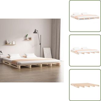 vidaXL The Living Store - vidaXL Palettenbett 140x200 cm Massivholz Kiefer