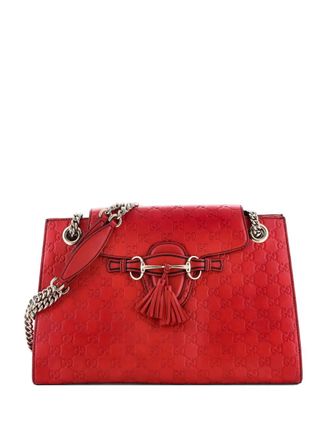 Gucci Emily Chain Flap Guccissima Leather Large shoulder bag - Rouge