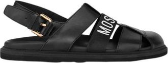 Moschino unisex, Chaussures, Noir, Taille: 41 EU Sandales en cuir de veau