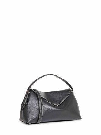 Toteme Womens Top-Handle Bag T-Lock Black Leather Handbags Hand
